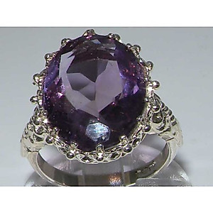 LetsBuyGold 925 Sterling Silver Natural Amethyst Womens Promise Ring - Size 6.5