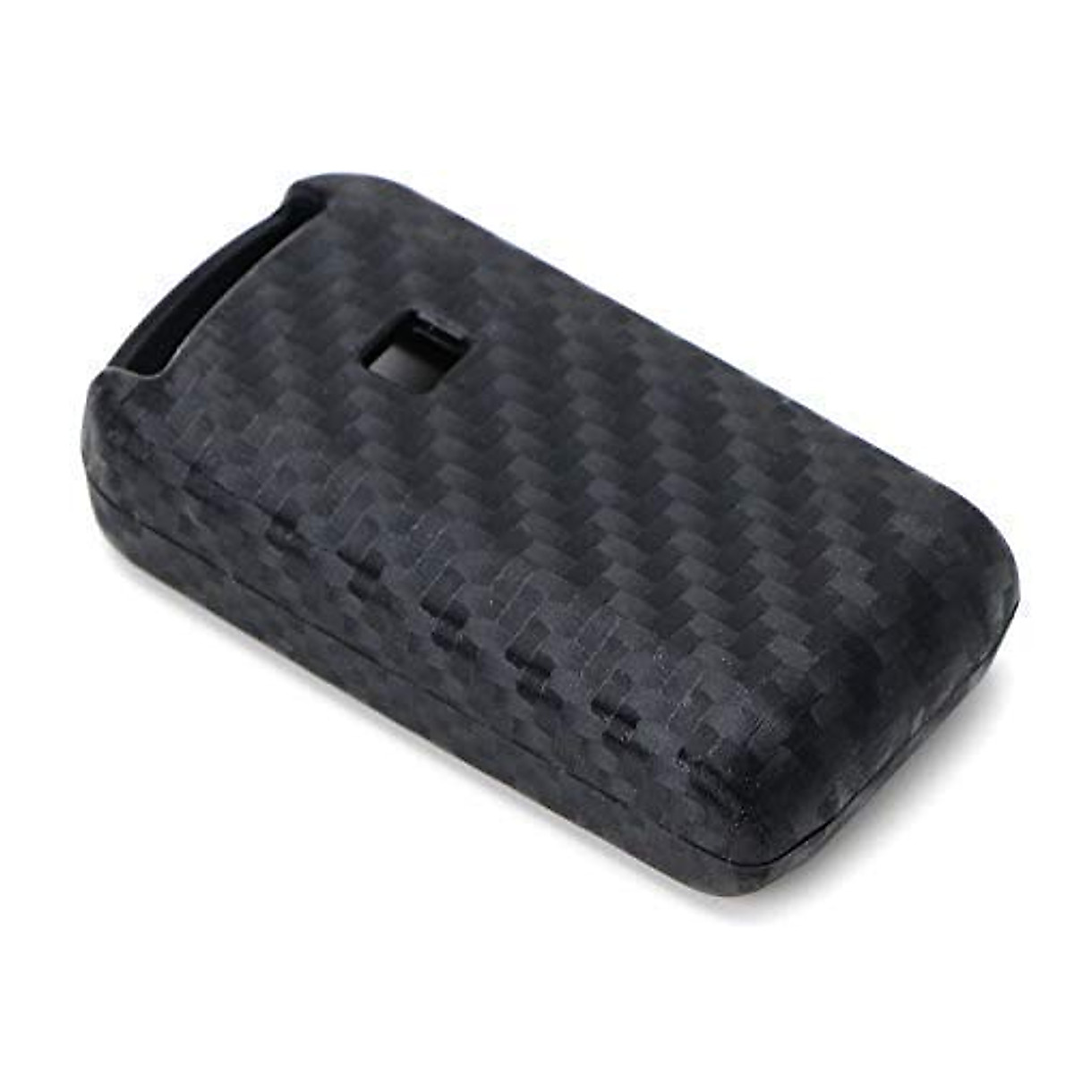 iJDMTOY Carbon Fiber Pattern Soft Silicone Key Fob Cover Case Compatible with Mitsubishi Lancer Evolution or Outlander