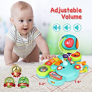 Kidpal Baby Musical Toys for 3 6 9 12 18 Months Boys & Grils, Elephant Music Keyboard Piano Toy for Infant Kids Toddler 1 2 Year Old, Educational Light Up Toy with Fine Motor, Gift for Newborn Baby1