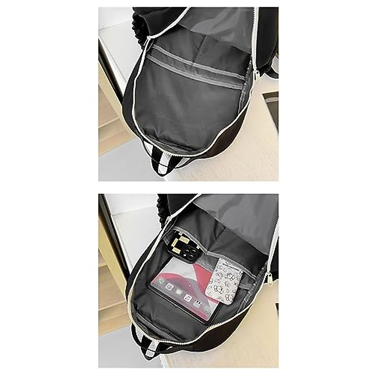 Aiyify Cute Backpack Kawaii Backpack for School Aesthetic Backpack Kawaii School Supplies Cute Backpacks with Accessories (White)