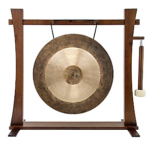 20" to 22" Gongs on the Spirit Guide Gong Stand - 22" Atlantis Chau Gong. Includes Gong, Mallet, & Stand/Great for Office & Home/Traditional Style