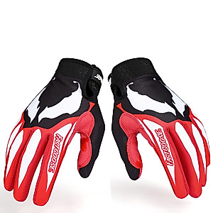 EXCEREY Red Cycling Gloves Mountain Bike Gloves for Outdoor Sports, Driving, Climbing for Men & Women (Red, M)