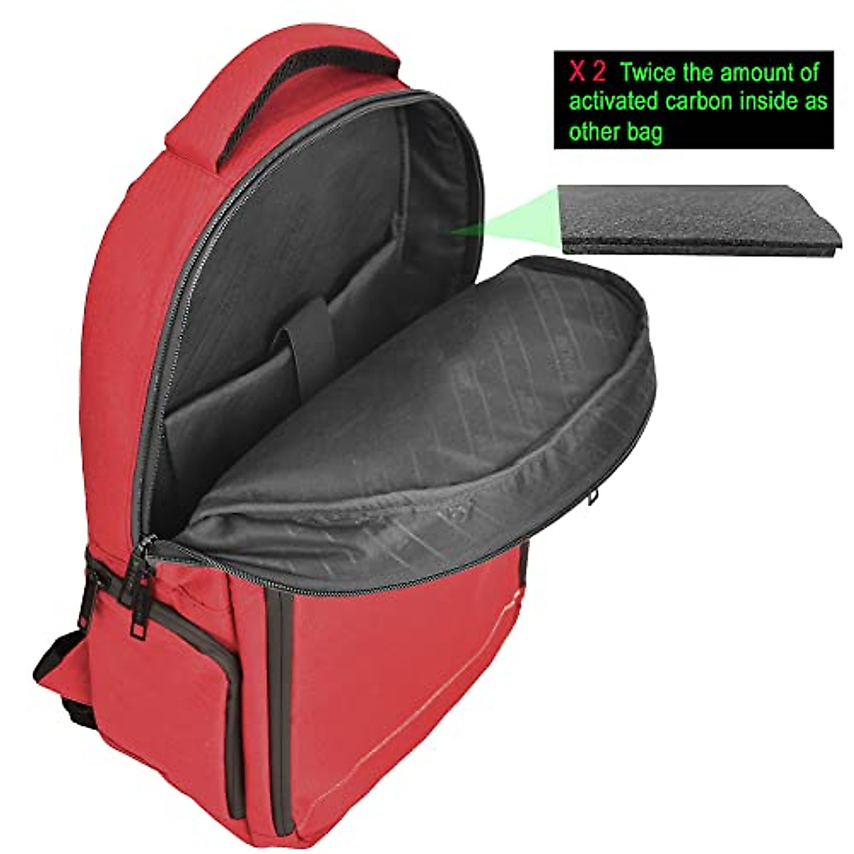 MZIPLINE Travel Backpack-Smell Proof-Scent Proof Daypack Bookbag for School Laptop Women (Heather Red)