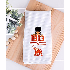 MEIKIUP Sorority Gift Soror Sigma Theta Kitchen Towel Sister Dish Towel for Woman Housewarming Gift (Soror Towel)