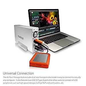 CalDigit AV Pro 2 Storage Hub USB C 5Gb/s External Drive - Charge up to 30W, 2016 MacBook, MacBook Pro, Thunderbolt 3 PC Compatible (6TB)