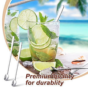 100 Pcs Coffee Stirrers Long Handle Spoon for Drink Bar Mixing Spoon Long Spoon Stainless Steel Cocktail Stirrers Spoons