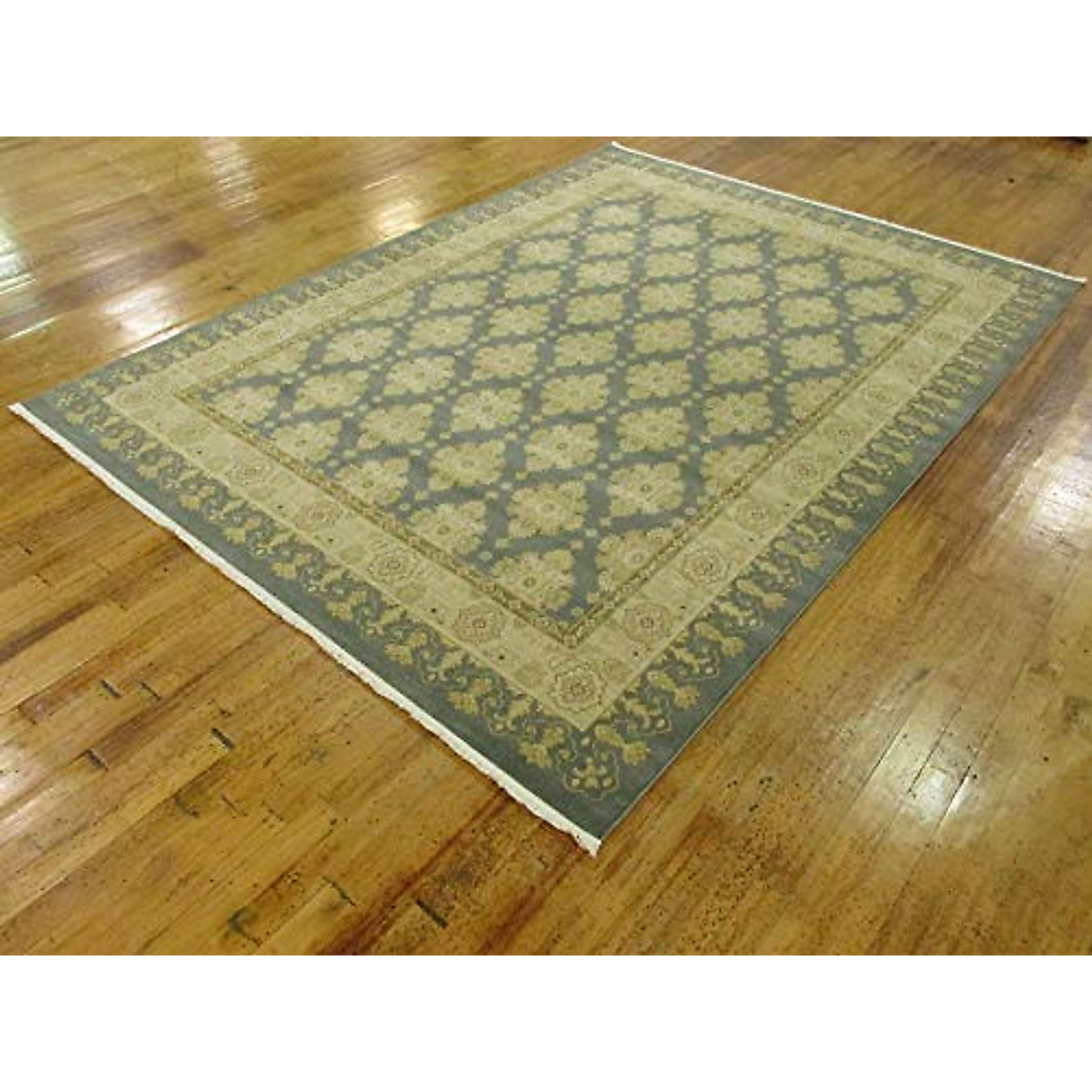 Unique Loom Edinburgh Collection Area Rug-Zinnia, 9 ft x 12 ft, Blue/Beige