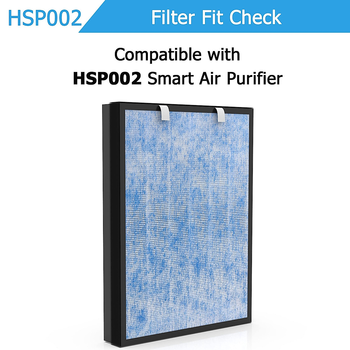 Vegebe 2-Pack Replacement Filter, Compatible with HATHASPACE® HSP002 Smart True 2.0 Air Purifier