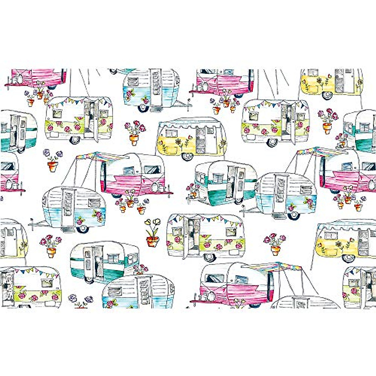 Tervis Colorful Camper Made in USA Double Walled Insulated Tumbler Travel Cup Keeps Drinks Cold & Hot, 16oz, Classic - Lidded