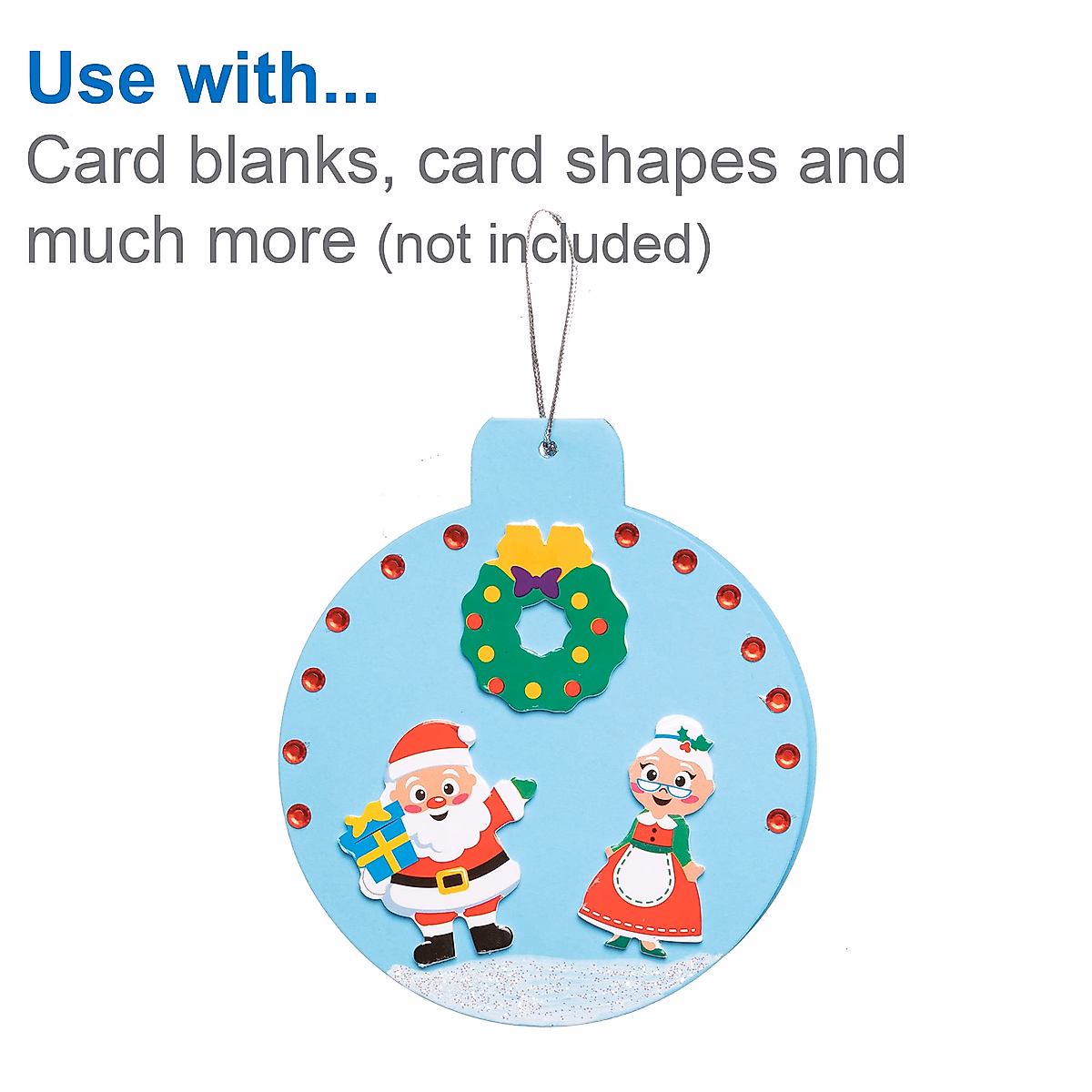 Baker Ross FE765 Christmas Foam Stickers - Pack of 200, Kids Stickers, Ideal for Children's Arts and Crafts Projects, Great for Card Making and Scrapbooking
