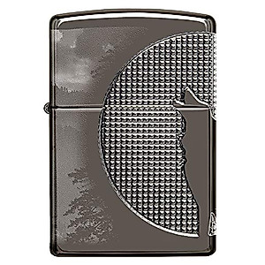 Zippo Armor Wolf Design Black Ice Pocket Lighter, One Size