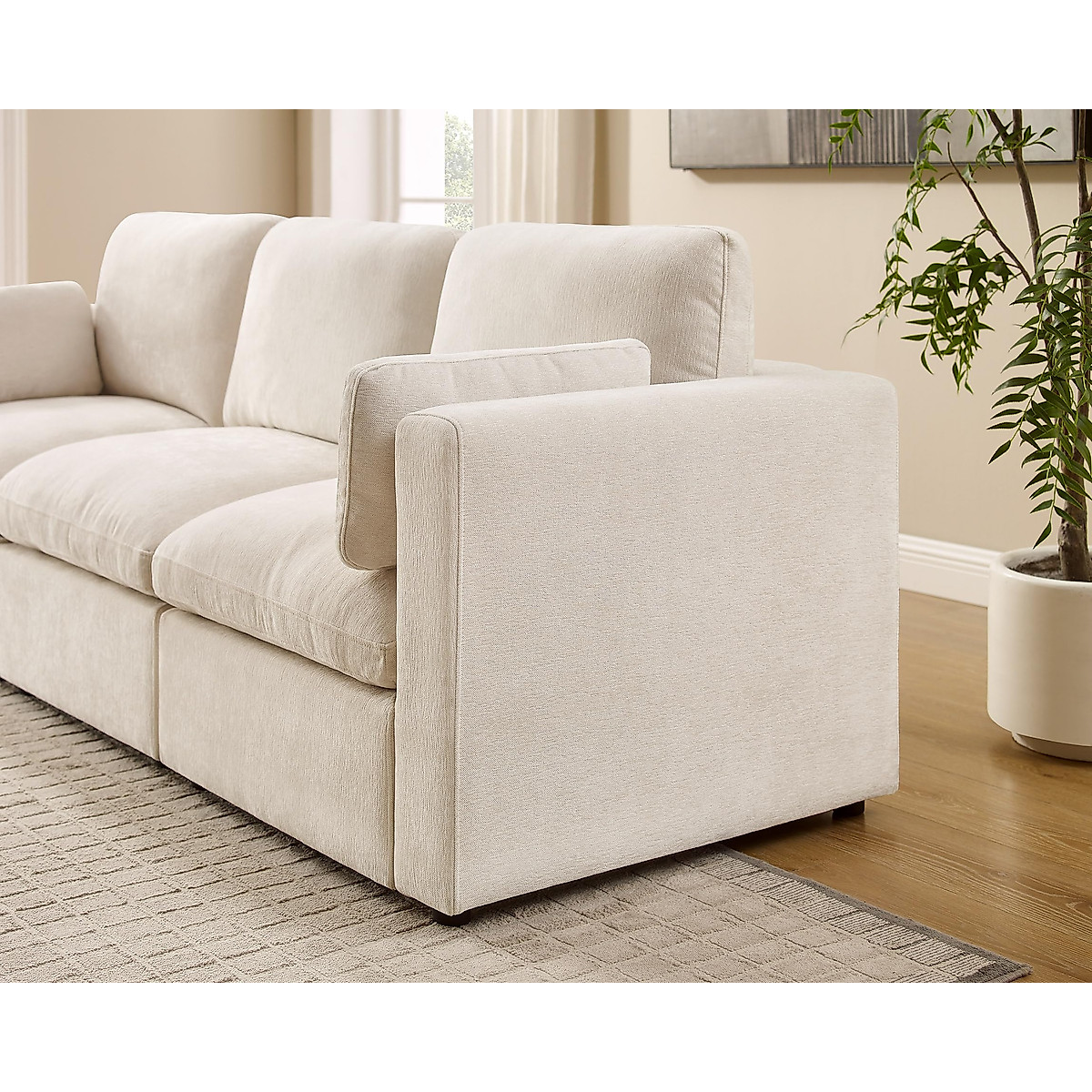 VANOMi Modular Sectional Sofa, Convertible Sleeper Sofa Modular Sectional Sofa Bed with Ottoman, 6-seat Sectional Sofas for Lving Room