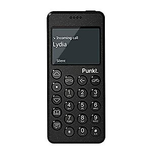 Punkt. MP02 New Generation 4G LTE Minimalist Mobile Phone for Calling & Texting | Black | Unlocked, Nano-SIM, Wi-Fi Hotspot, Digital Security, 2GB RAM+16GB Storage, 1280 mAh Battery, Multiband