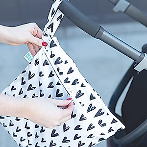 Bumkins Waterproof Wet Dry Bags for Baby, Travel, Swimsuit, Cloth Diapers, Pump Parts, Gym Clothes, Toiletries, Strap to Stroller, Zipper Reusable Bag, Packing Pouch