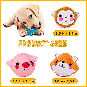 TOTARK Squeaky Dog Toy Balls, Interactive Dog Toys for Small Medium Large Dogs, 2 in 1 Detachable Plush Dog Balls Toys for Boredom, Chew Toys for Training & Exercise
