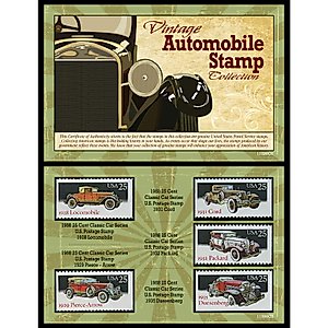 American Coin Treasures Vintage Automobile Stamp Collection