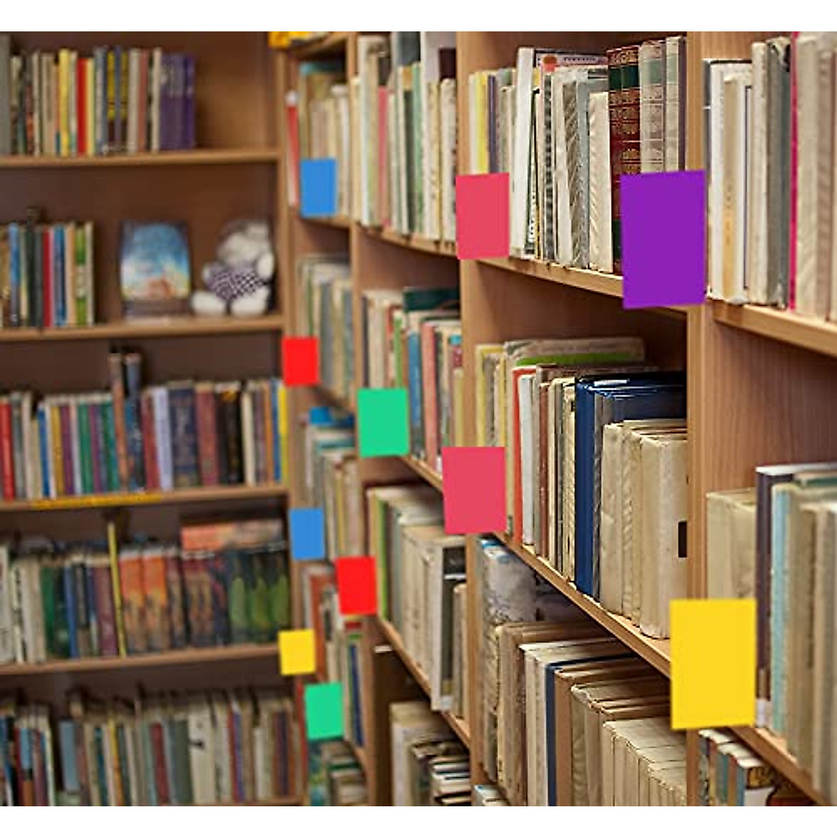 12 Packs Library Book Dividers for Shelves with Stickers, 6"x 12" Assorted Colored Bookshelf Markers to Organize School Library OR Home Library, Classroom and Teacher Supplies