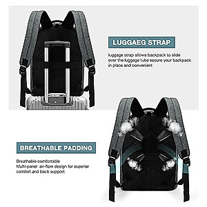 Ocraho Lunch Bag Backpack Insulated Cooler Lunch Box Backpack,Travel Laptop Backpack with USB Port for Women Men Fits 15.6 Inch Laptop （Gray-2）