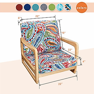 JMGBird Outdoor Cushion Tufted Pillow, Deep Seat Outdoor Chair Cushion Set 22"x22" Patio Cushions for Outdoor Furniture