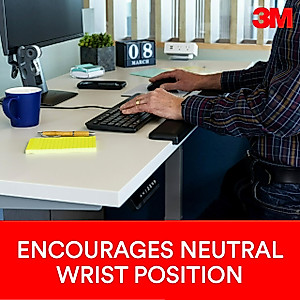 3M Gel Wrist Rest for Standing Desks, Accommodate Different Working Positions, Black (WR200B) 30.13 x 1 x 3.25 inches