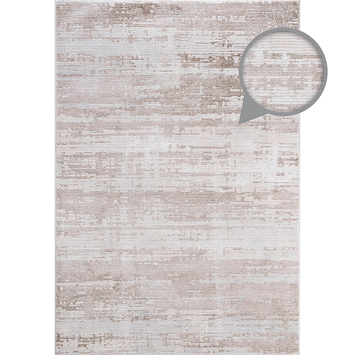 CAMILSON Living Room Rugs Modern Luxury 4x6 Vintage Abstract Area Rug Soft Medium Pile Stain Resistant Easy-Cleaning Non-Shedding for Living Room Office Indoor Carpet (4 x 6 / Beige - White)