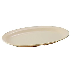 Winco, Narrow Rim – Tan, 11-1/2 MMPO-118 Oval Melamine Platter, 11.5 8-Inch, Set of 12, Medium