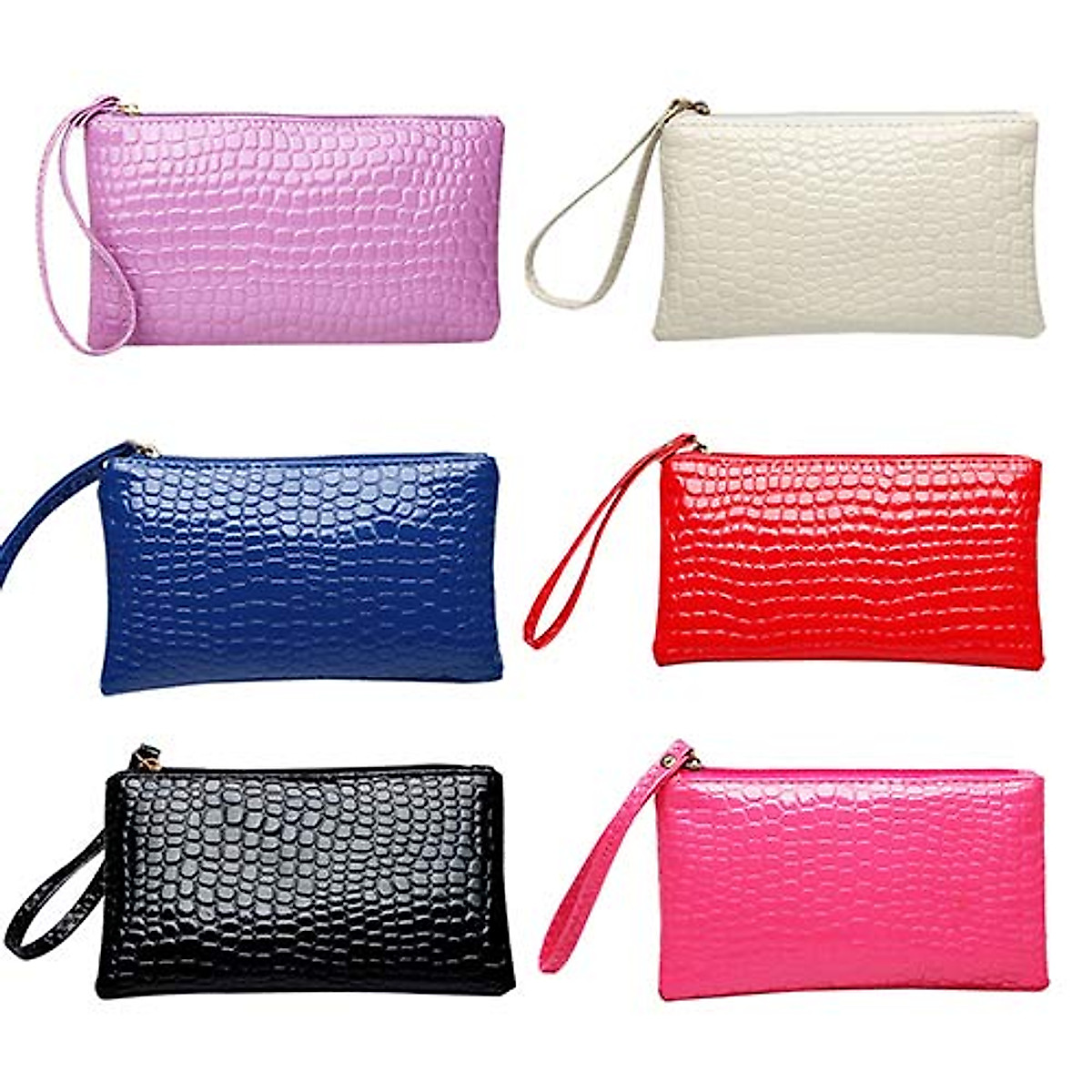 guohanfsh Women Leather Wristlet Clutch Bag Long Wallets Coin Purse Cash Change Cellphone Organizer Pouch Black