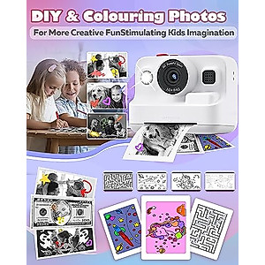 Kids Camera Instant Print, MEETRYE Instant Print Camera for Kids 4-14 Year Old, Christmas Birthday Gifts Digital Camera Toy for 5 6 7 8 9 10 Year Old Girls Boys Toddlers