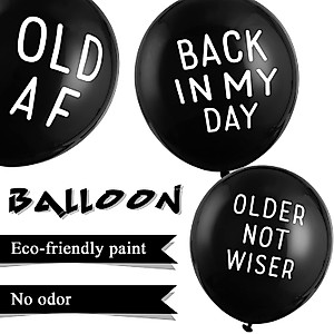 SUNBEAUTY 18PCS Abusive Balloons Funny Old Age Birthday Balloons Offensive Balloons Different Phrases for Men's Birthday Decoration