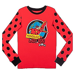 Miraculous Ladybug Little Girls Breathable Pullover Pajama Shirt & Pajamas Pants Red 6X