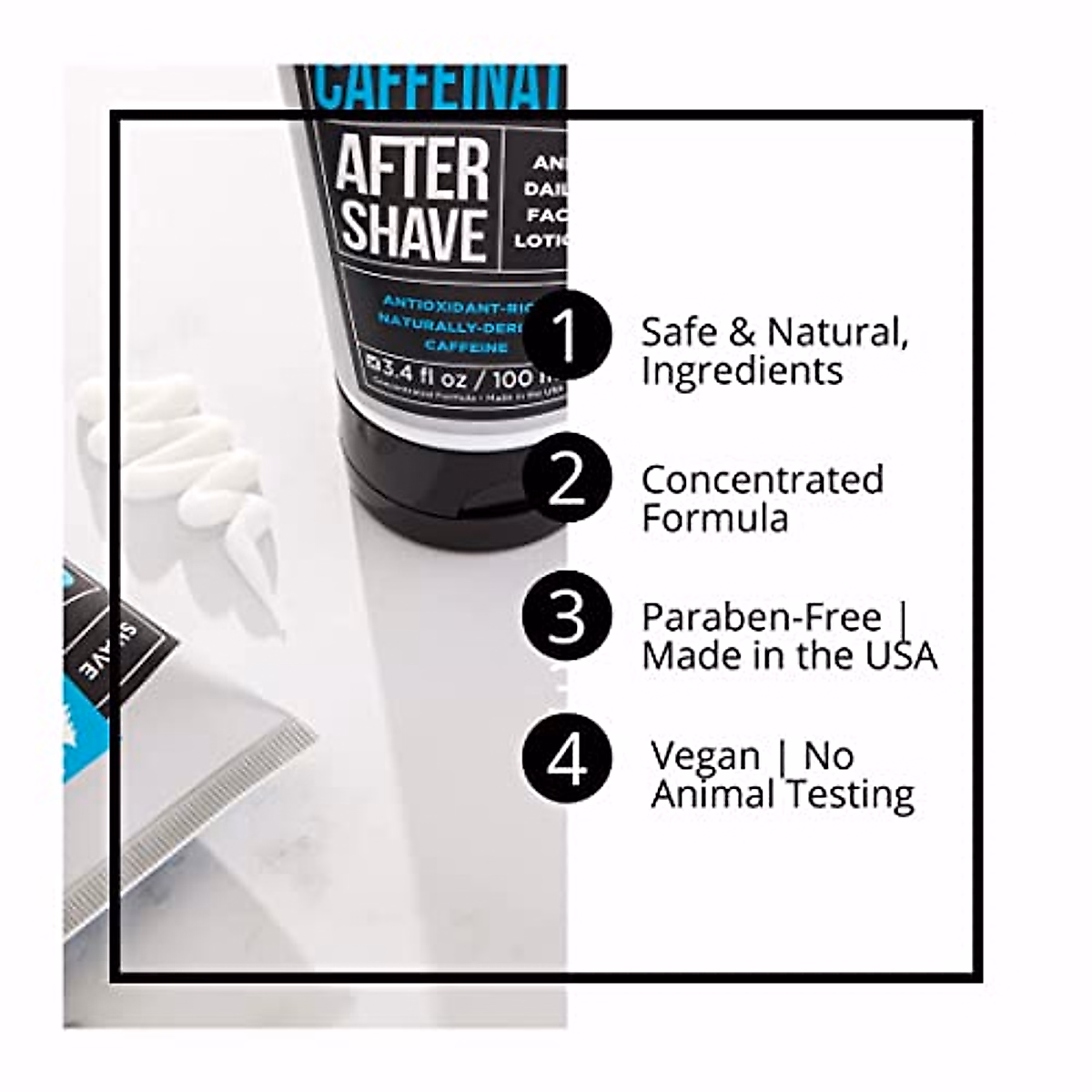Pacific Shaving Company Caffeinated Aftershave - Helps Reduce Appearance of Redness, With Safe, Natural, and Plant-Derived Ingredients, Soothes Skin, Paraben-Free, Made in USA, 3.4 oz