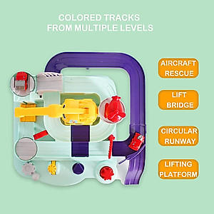 MerryJoy Kids Car Adventure Toy, Engineering Truck Track Toys Puzzle Rail Car Race Parking Rescue Preschool Educational Cars for 3 4 5 6 7 8 Year Old Boys