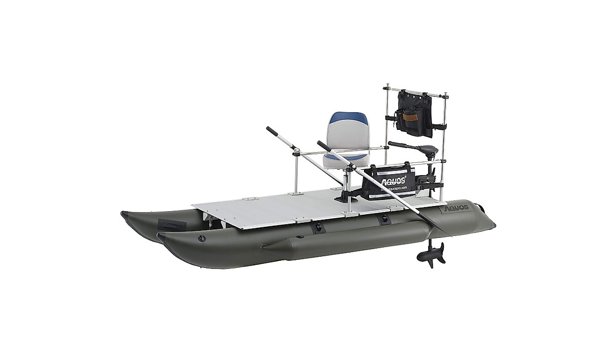 AQUOS 11.5ft Inflatable Pontoon Boat for Fishing
