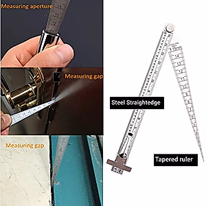 Stainless Steel Taper Welding Gauge Test Welding Taper Gap Gauge Depth Ruler Hole Inspection Tool