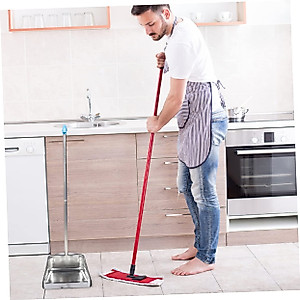 ORFOFE Stainless Steel Garbage Bin Cleaning Supplies Long Handle Dustpan Household Cleaning Dustpan Upright Pans Kitchen Cleaning Shovel Commercial Products Dustpan Outdoor Silver Plastic