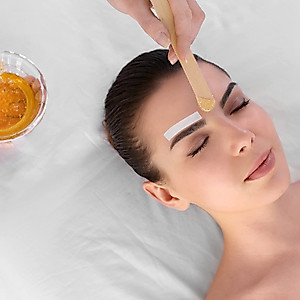 Maitys 400 Pieces Eyebrows Wax Strips Eyebrow Hair Removal Wax Paper Facial Waxing Strips for Women Men Lip Eyebrow Body Face(0.39 x 1.97 Inch,White)