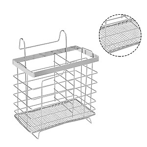 DOITOOL Dish Rack Cutlery Drainer Wall Mounted Stainless Steel kitchen Utensil holder Kitchen Utensil Storage Organizer Caddy for Chopsticks Forks Spoons Tableware Dish Drainer Rack Sponge Holder