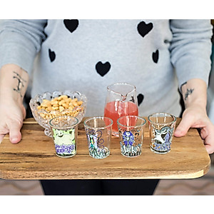 Silver Buffalo Disney Nightmare Before Christmas Character Portraits 4-Piece Mini Glass Set, 1.5 Ounces