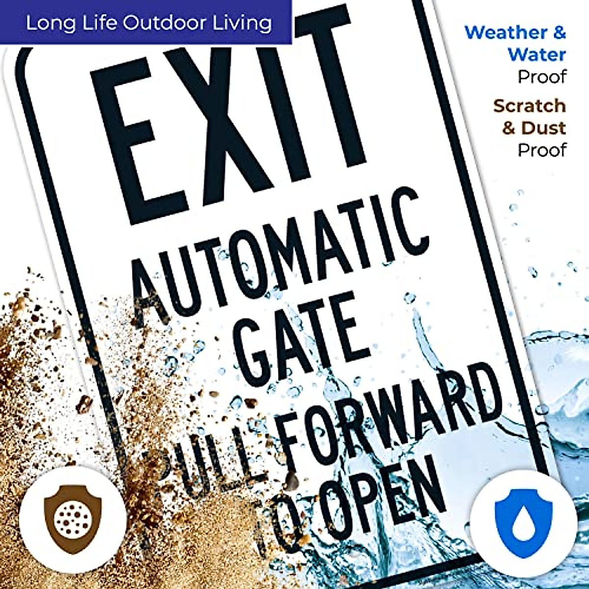 Exit Automatic Gate Pull Forward To Open Sign, 12x18 Inches, Rust Free .063 Aluminum, Fade Resistant, Made in USA by Sigo Signs