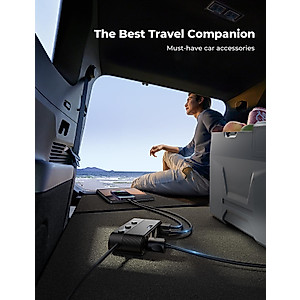 [2025 Upgraded] 7 in 1 Cigarette Lighter Adapter, JOYROOM 179W Car Charger Adapter with PD30W Charge(3.3FT Cable), 24V/ 12V Cigarette Lighter Splitter with Independent Switches & LED Voltage Display