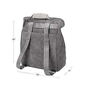Petunia Pickle Bottom Cinch Convertible Backpack - Baby Bag - Baby Diaper Bag for Parents - Baby Backpack Diaper Bag - Stylish, Spacious, Secure Backpack for Busy Modern Moms & Dads - Pewter
