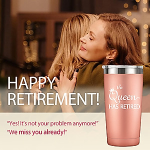 Retired 2023 - Gag Retirement Gifts for Women 2023 - Funny 2023 Retirement Gifts for Coworkers, Friends, Wife, Mom, Teacher, Her, 20 Ounce Insulated Tumbler
