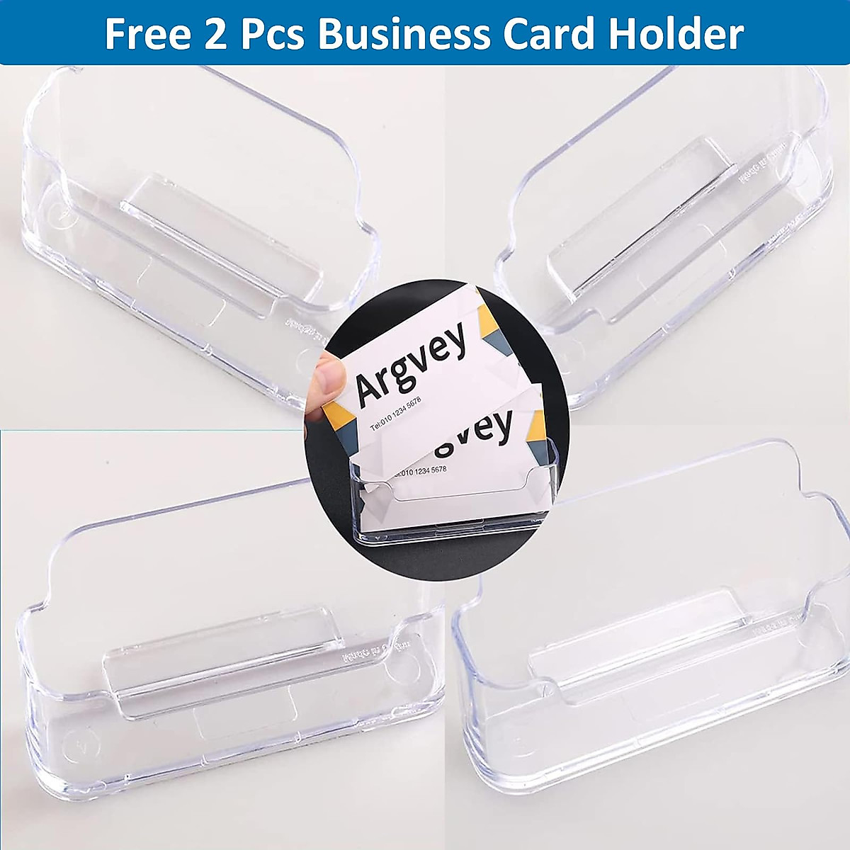 Acrylic Brochure Holder, 6-Pack Plastic Trifold 4 Inches Wide Pamphlet Holder Wall Mount/Countertop Organizer for Display Flyer, Booklet, Document, Literature