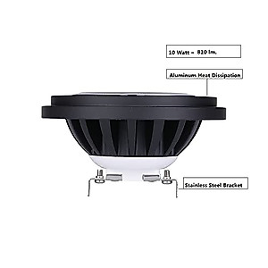 Leelands PAR36 Landscape LED Bulb Outdoor Well Lights Landscape Lighting Garden Lights Yard Illumination Soft Warm White Low Voltage 12V AC/DC Water Resistant Rating IP67 10Watt