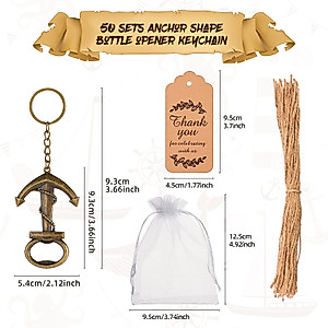KaGrbves 50 Anchor Bottle Opener Keychain for Nautical Wedding Favors for Guests Bulk 50 or Baby Shower Gifts,Souvenirs for Guests