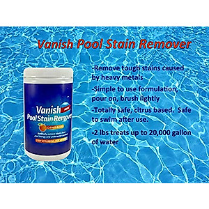 Bosh Chemical Vanish Pool & Spa Stain Remover 2 Pack (4LBS)- Natural Safe Citrus Based, Works Excellent on Vinyl, Fiberglass, and Metals, Removes Rust and Other Tough Stains
