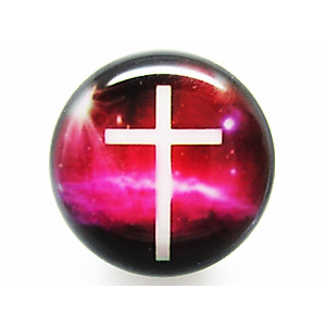 Pierced Republic Cross in Space Ear Plugs - Acrylic Screw-On - 8 Sizes - *Pair* (5/8" (16mm))