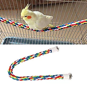 1 Piece Bird Perch Bird Toy Bird Spiral Rope Perch Bird Spiral Cotton Rope Perches Bird Cage Accessories Parakeet Climbing Stand Bar Parrot Cotton Swing Climbing Standing Toys(26.32 Inch)