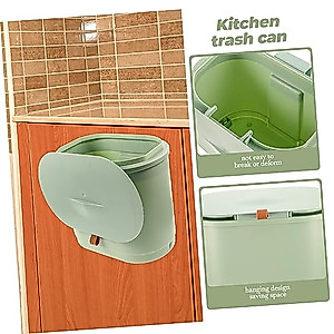 ANDRESLAD Wall Mounted Trash Can Cabinet Trash Can Door Office Trash Cans Large Trash Can Trash Cans for Kitchen Hanging Trash Can Bedroom Rubbish Bin Trash Bin Wall Mount Pp Light Green