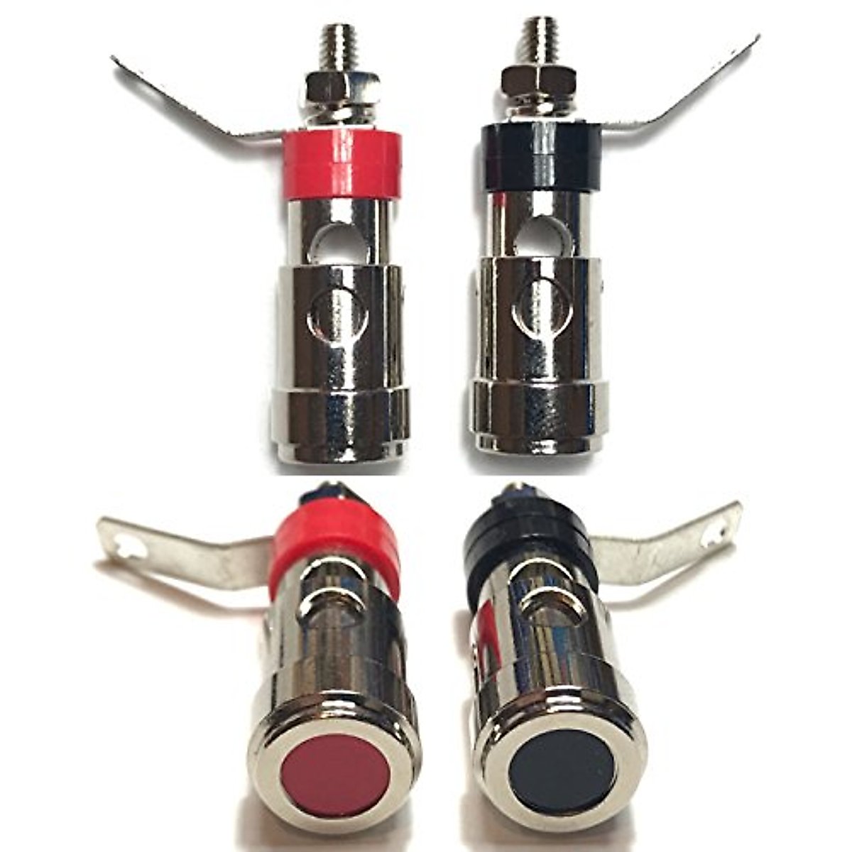 CESS Amplifier Terminal Connector Binding Post Push Quick Type -Binding Post Spring Loaded Press Subwoofer Basket Terminal (4 Pack)